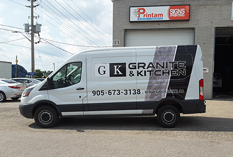 GK Granite Van Partial Wrap - Printam