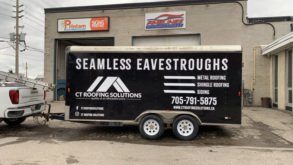 CT Roofing Solutions Enclosed Trailer Full Vinyl Wrap - Printam