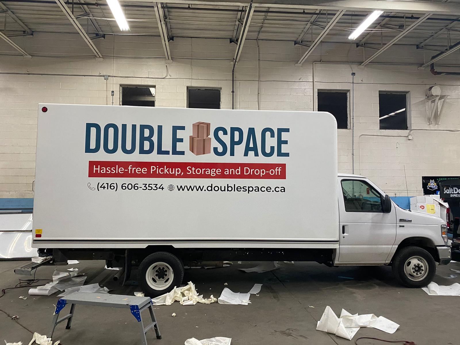 Double Space Box Truck Vinyl Lettering Wrap - Printam