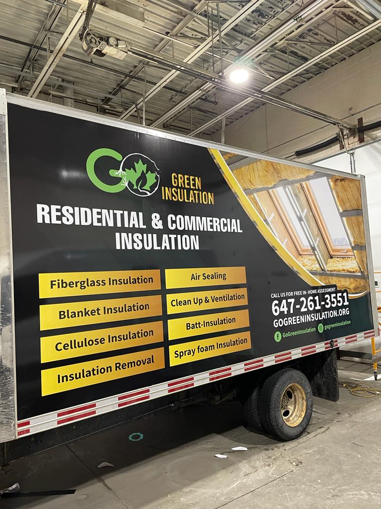 Go Green Insulation Box Truck Full Vinyl Wrap - Printam