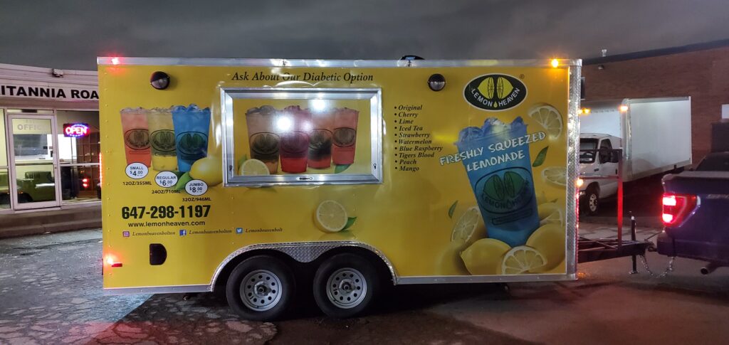 Lemon Heaven Enclosed Trailer Full Vinyl Wrap - Printam