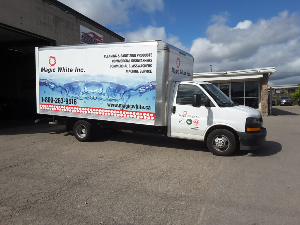 Magic White Box Truck Full Vinyl Wrap - Printam