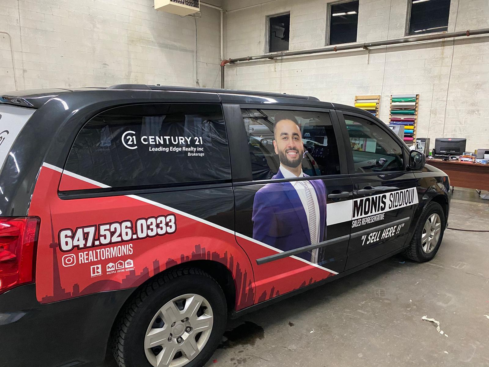Monis Siddiqui Realtor Car Partial Vinyl Wrap - Printam