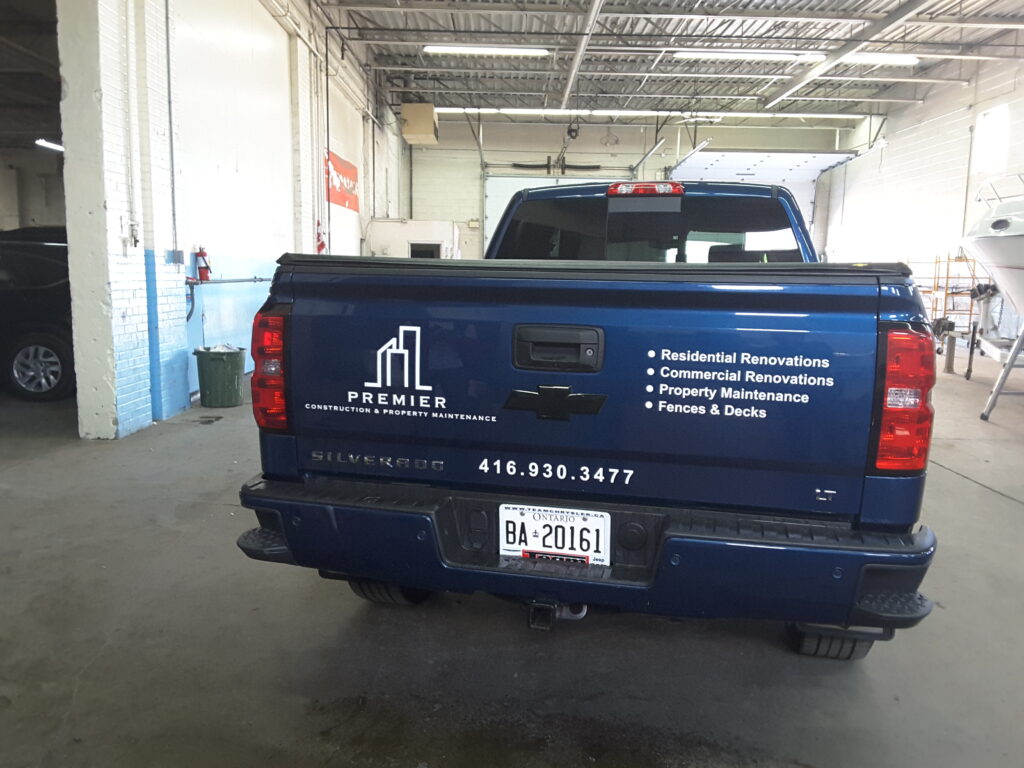 Premier Construction Pickup Truck Vinyl Lettering - Printam