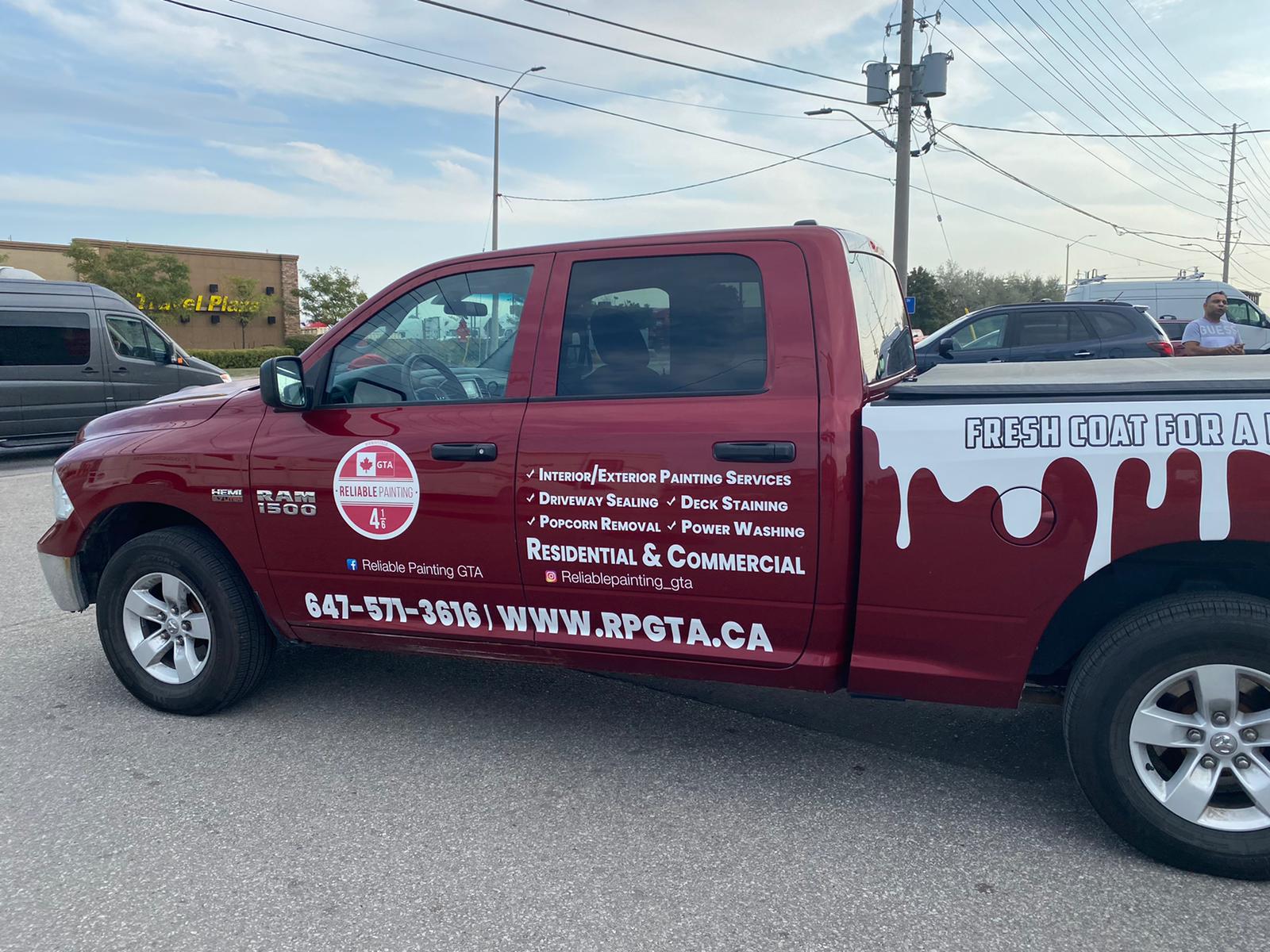 Reliable Painting Pickup Truck Partial Wrap - Printam
