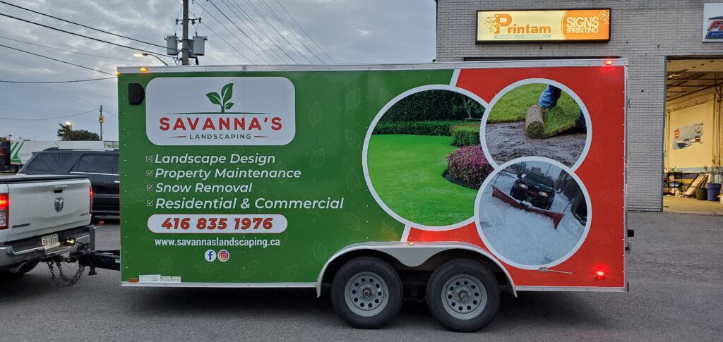 Savanna Landscaping Enclosed Trailer Full Vinyl Wrap - Printam