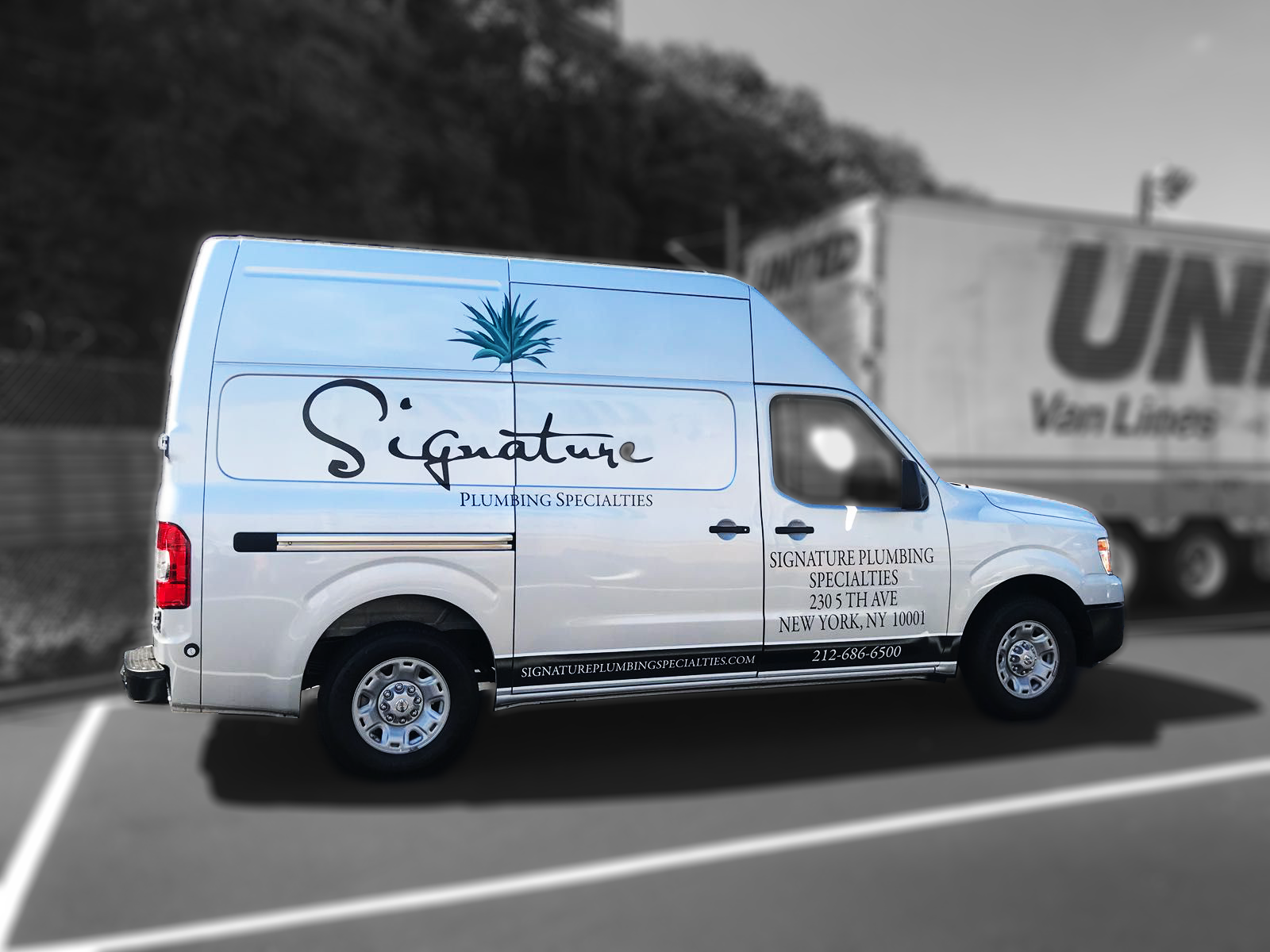 Signature Plumbing Mini Van Vinyl Lettering - Printam