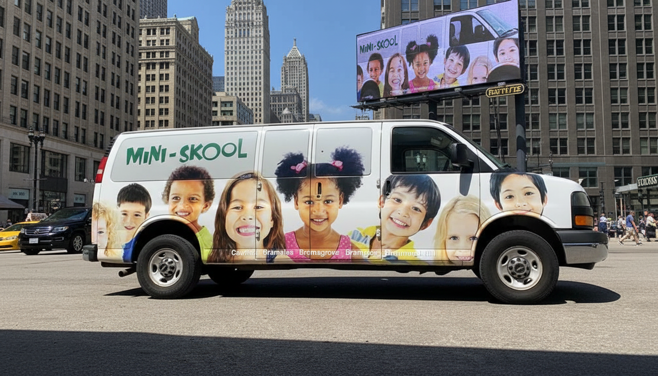 GMC Savana Van Wrap for Mini Skool in Mississauga - Printam